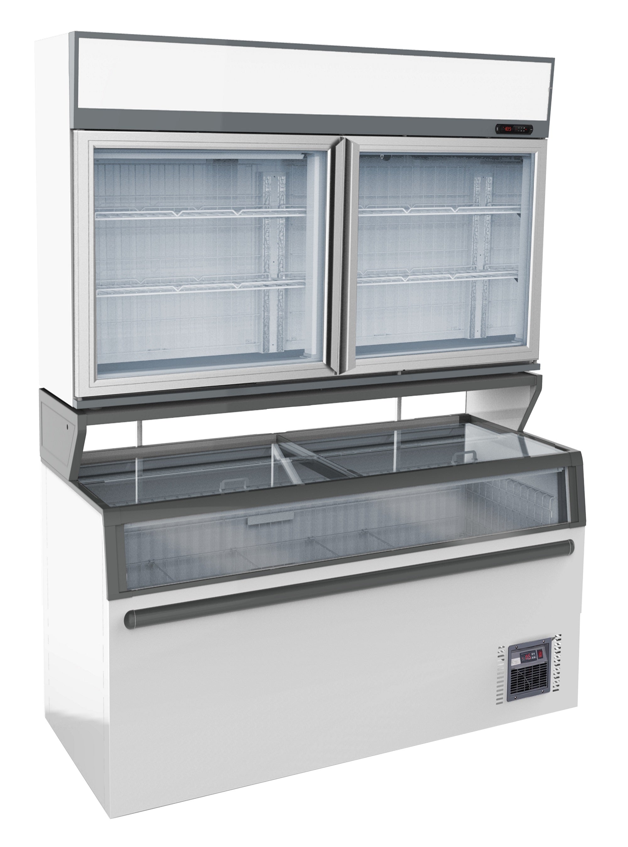 WALL MOUNTED FREEZER UNIT WHITE 2 GLASS DOORS – Caterhut