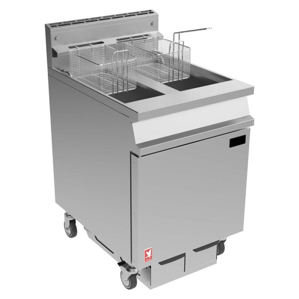Commercial Gas Fryer with Built-In Filtration – Double Falcon Dominato ...